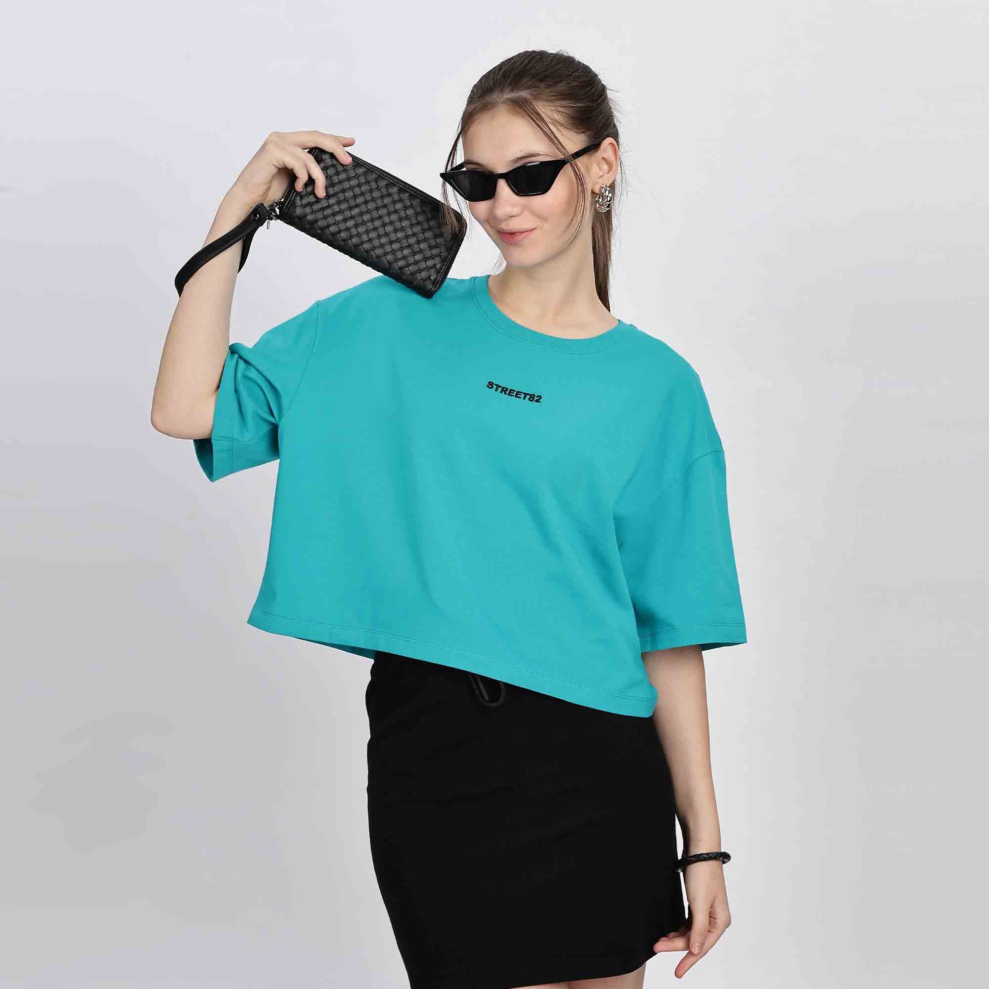 Embroidered Middle logo Cropped Top – STREET82